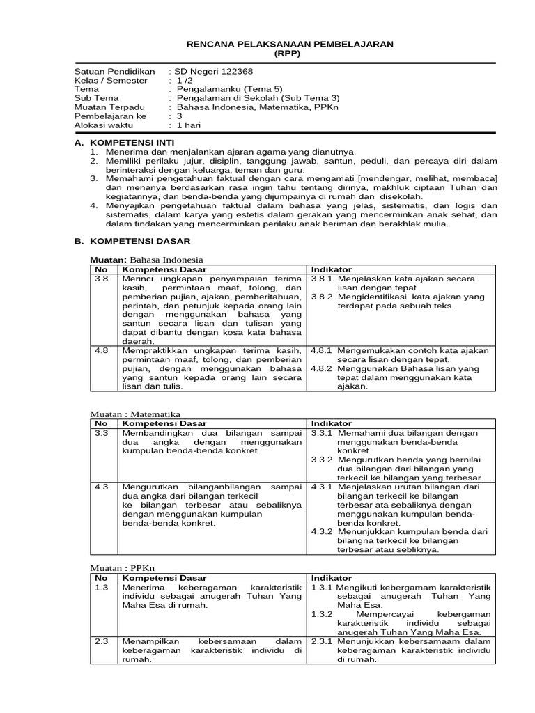 Pel.3 Pengalaman Di Sekolah | PDF