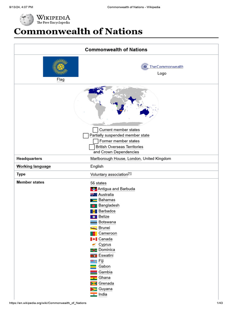 Commonwealth of Nations - Wikipedia | PDF