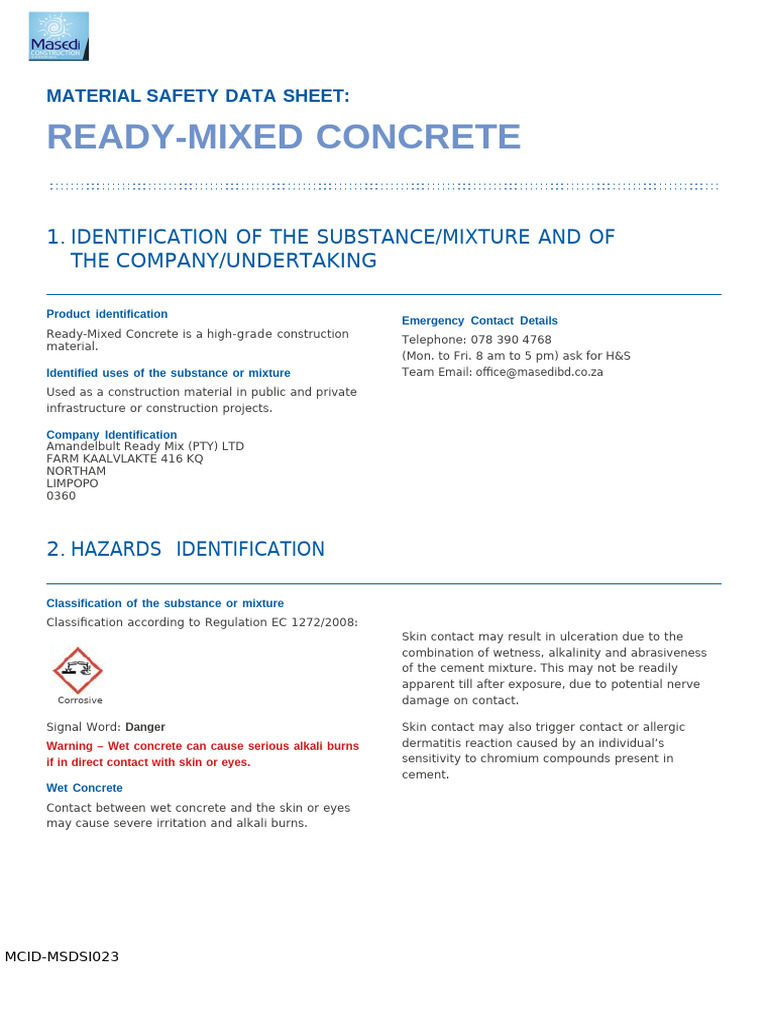 MSDS-ready-mixed_concrete | PDF