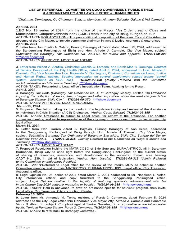 GOOD GOVT. PUBLIC ETHICS ACC and LAWS JUSTICE HUMAN RIGHTS | PDF
