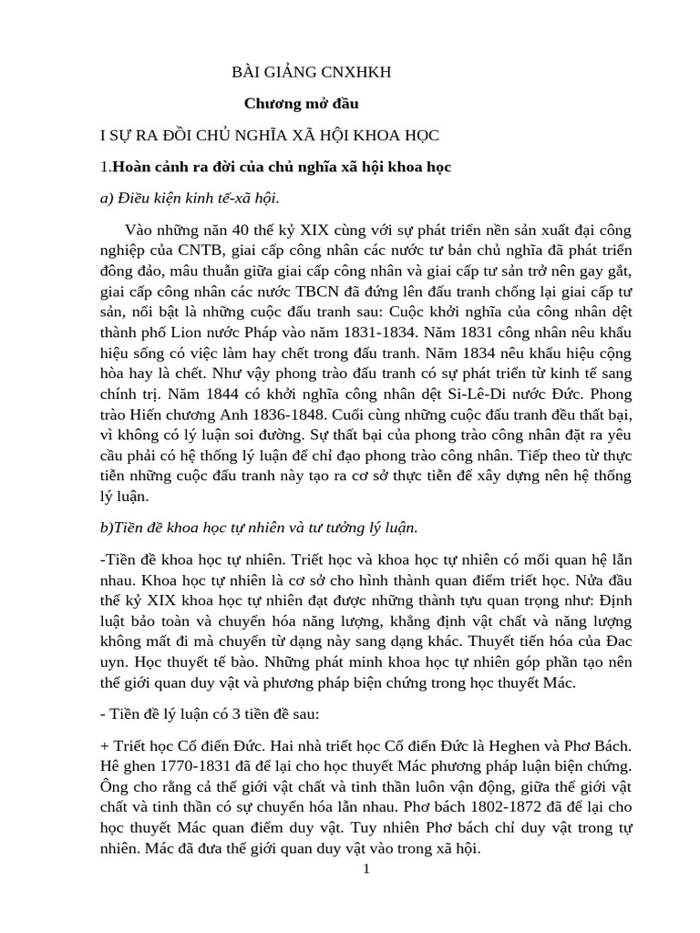 Bài Gi NG CNXHKH | PDF