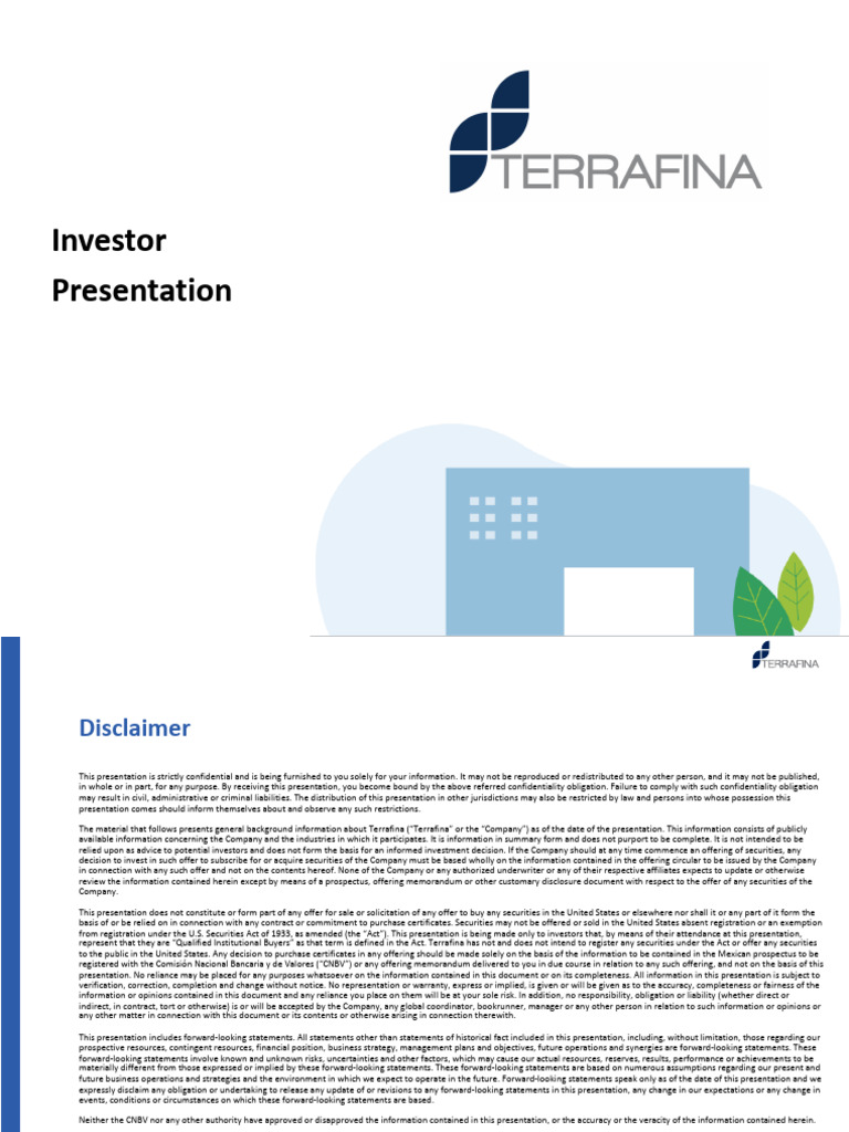 Terrafina Investor Relations Overview | PDF | Mergers And Acquisitions ...