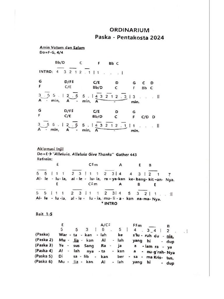 Ordinarium Paskah - Pentakosta | PDF