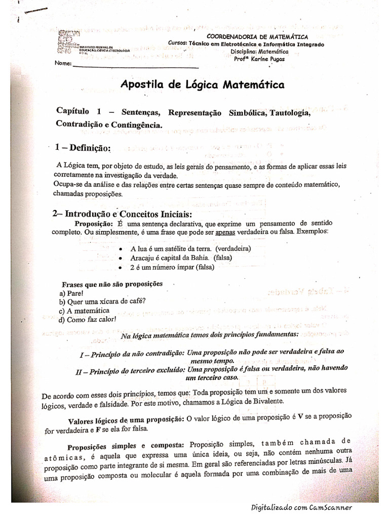 Apostila de Lógica (2) | PDF