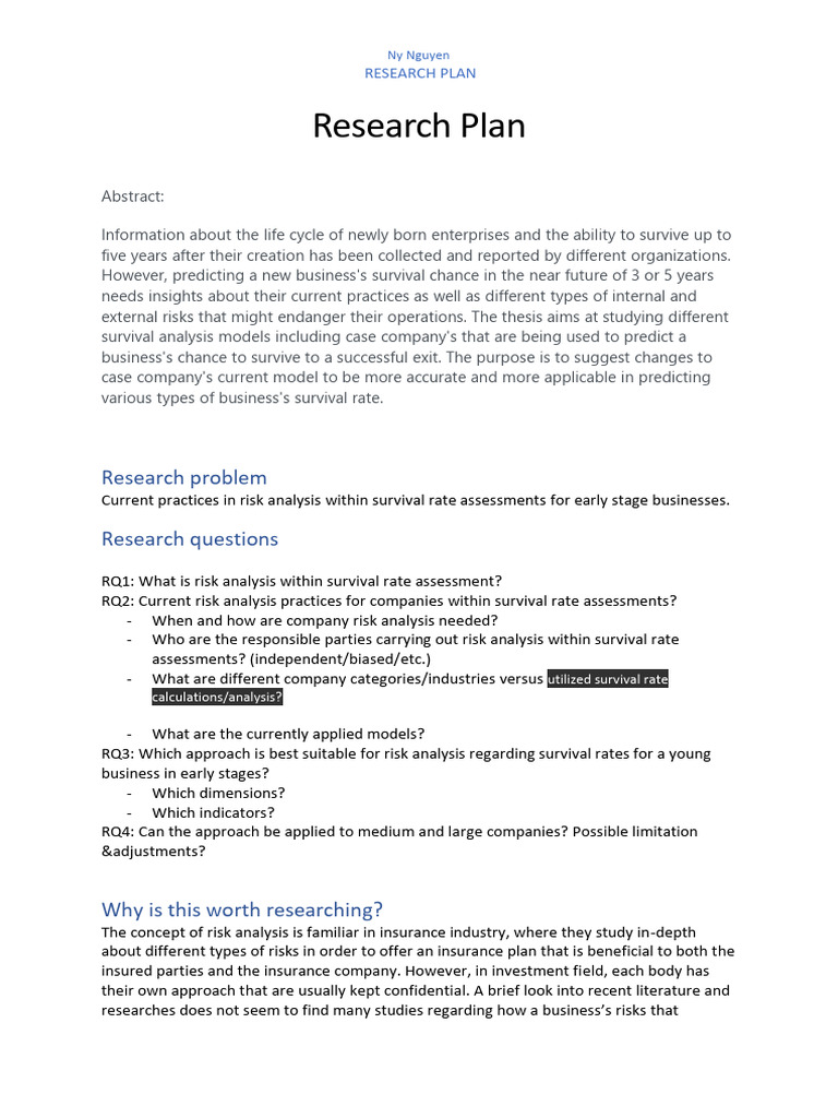 Ny Nguyen - Research Plan | PDF