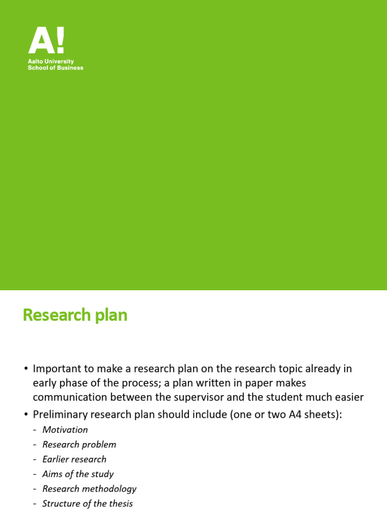 Research Plan Guidelines | PDF