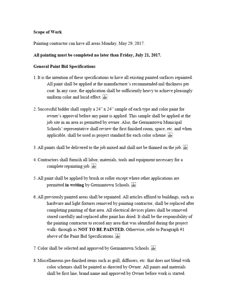 Scope of Work and Specifications Bid - Fy170041 | PDF