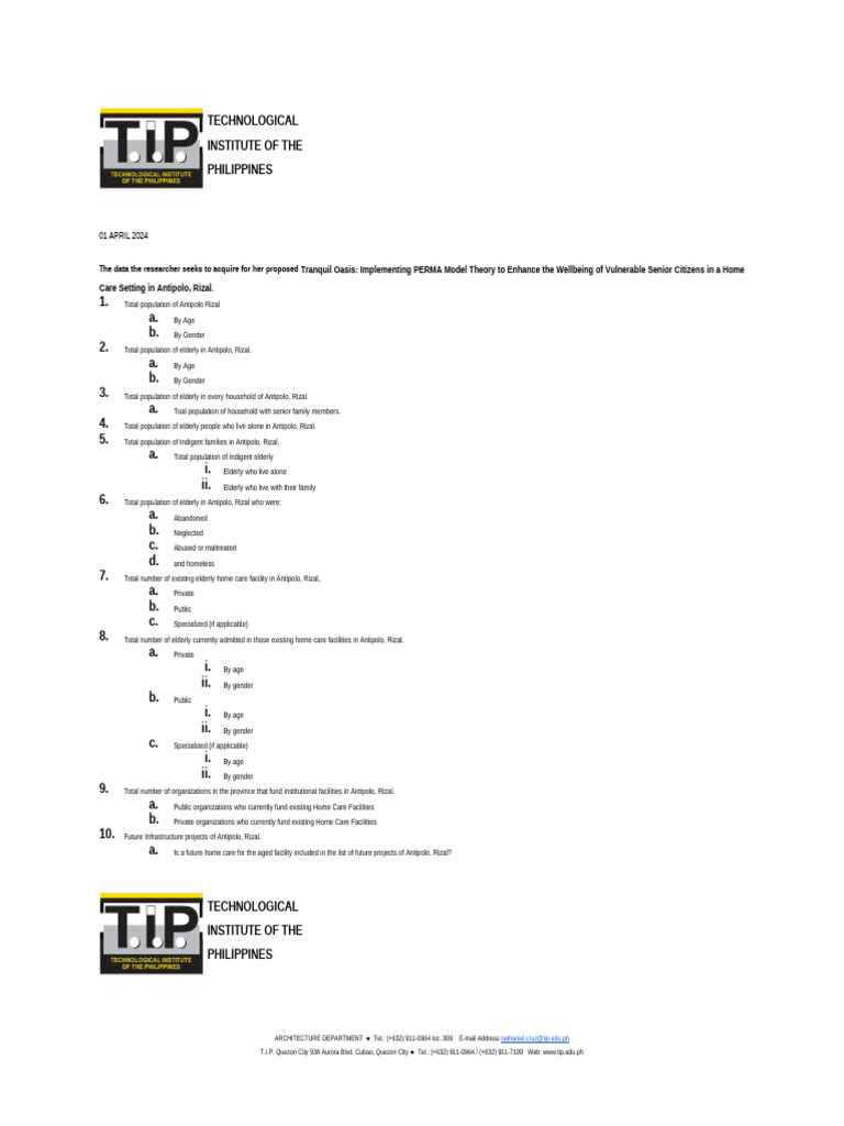Questions For Data Gathering | PDF | Earth Sciences