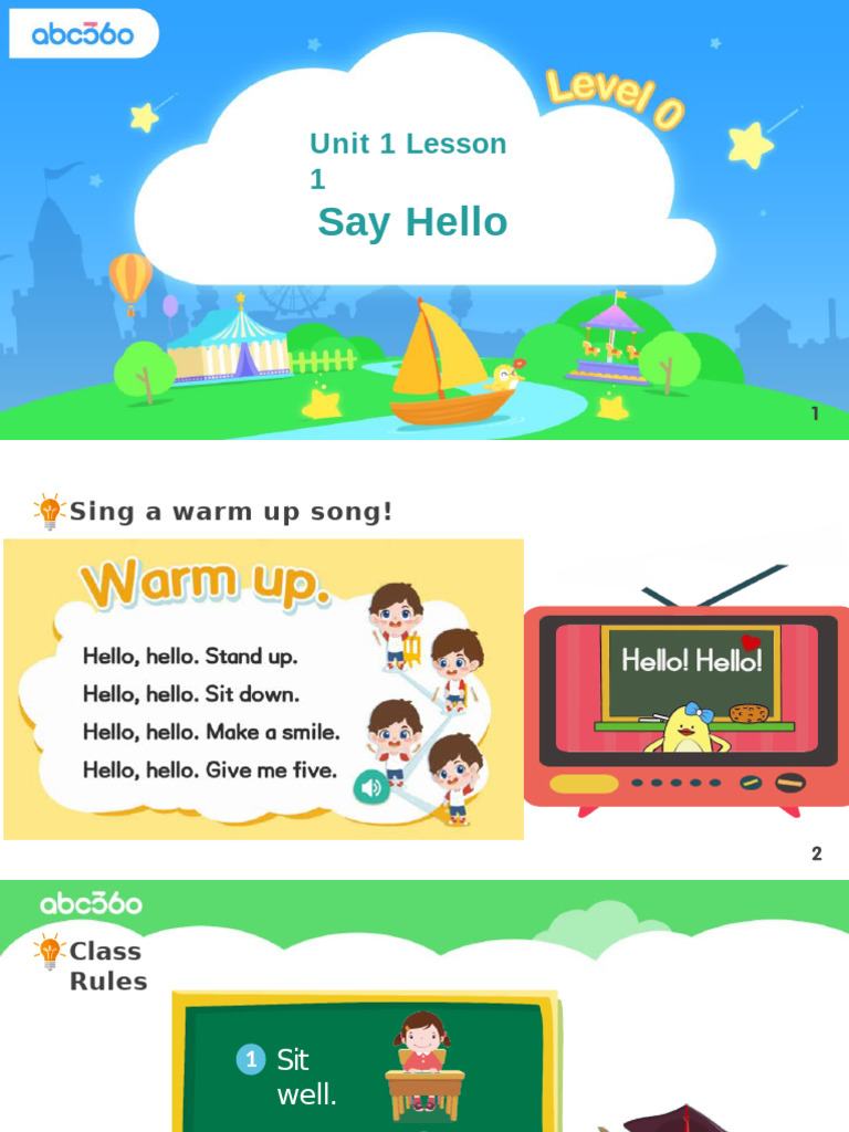 600 Unit 1 Lesson 1 Say Hello | PDF