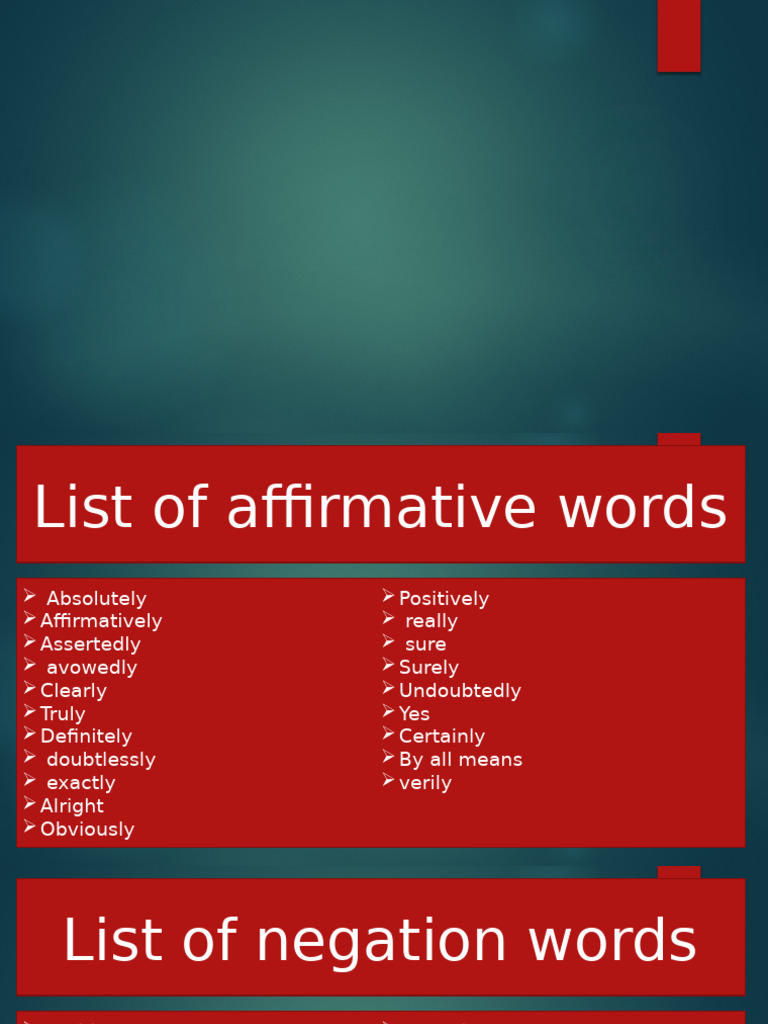 Adverb Affirmation and Negation | PDF