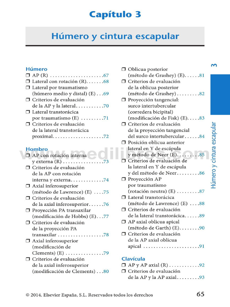 Posiciones Radiológicas Húmero y Cintura Escapular | PDF
