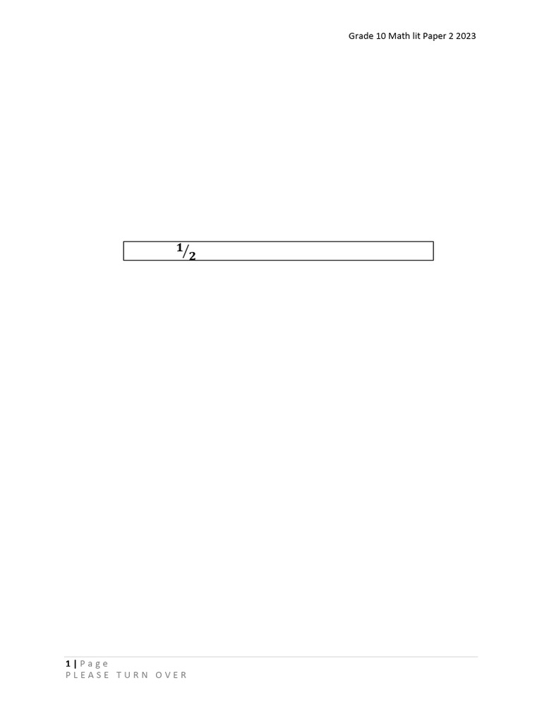 Mathematical Literacy GRADE 10 Nov EXAM QP P2 | PDF