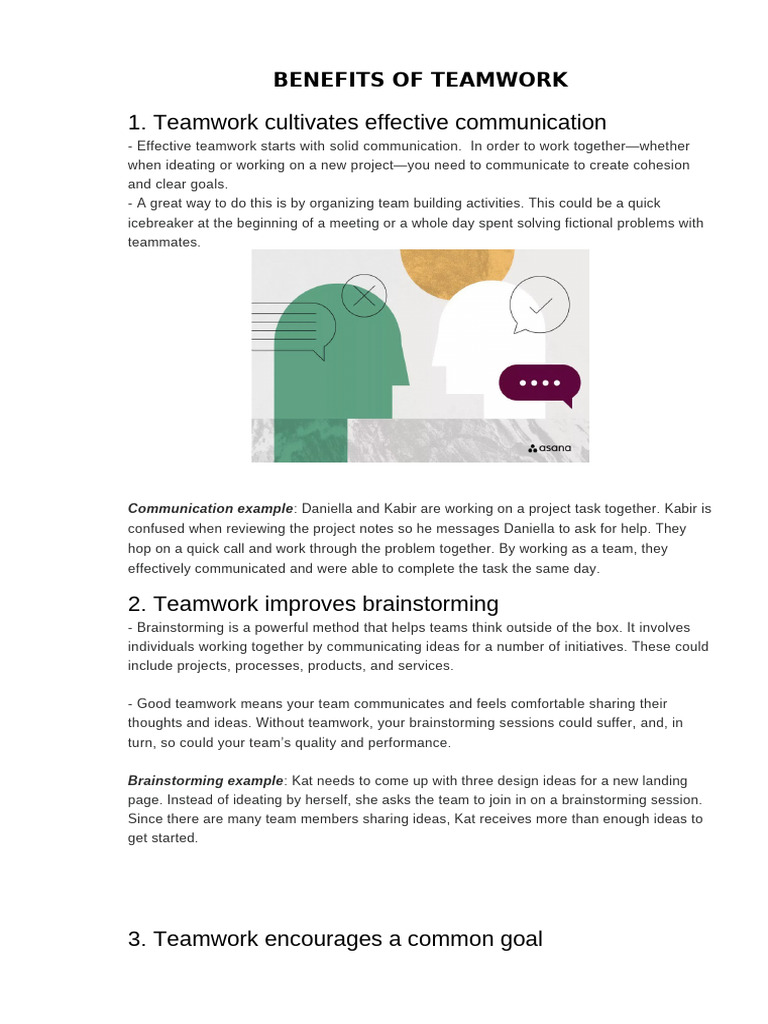 Benefits of Teamwork | PDF