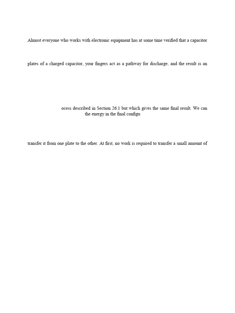 Energy Stored In A Charged Capacitor Pdf