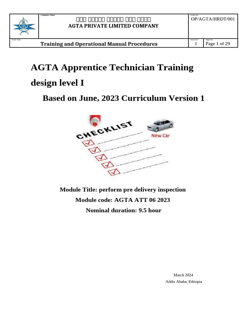 Perform Pre Delivery Inspection | PDF