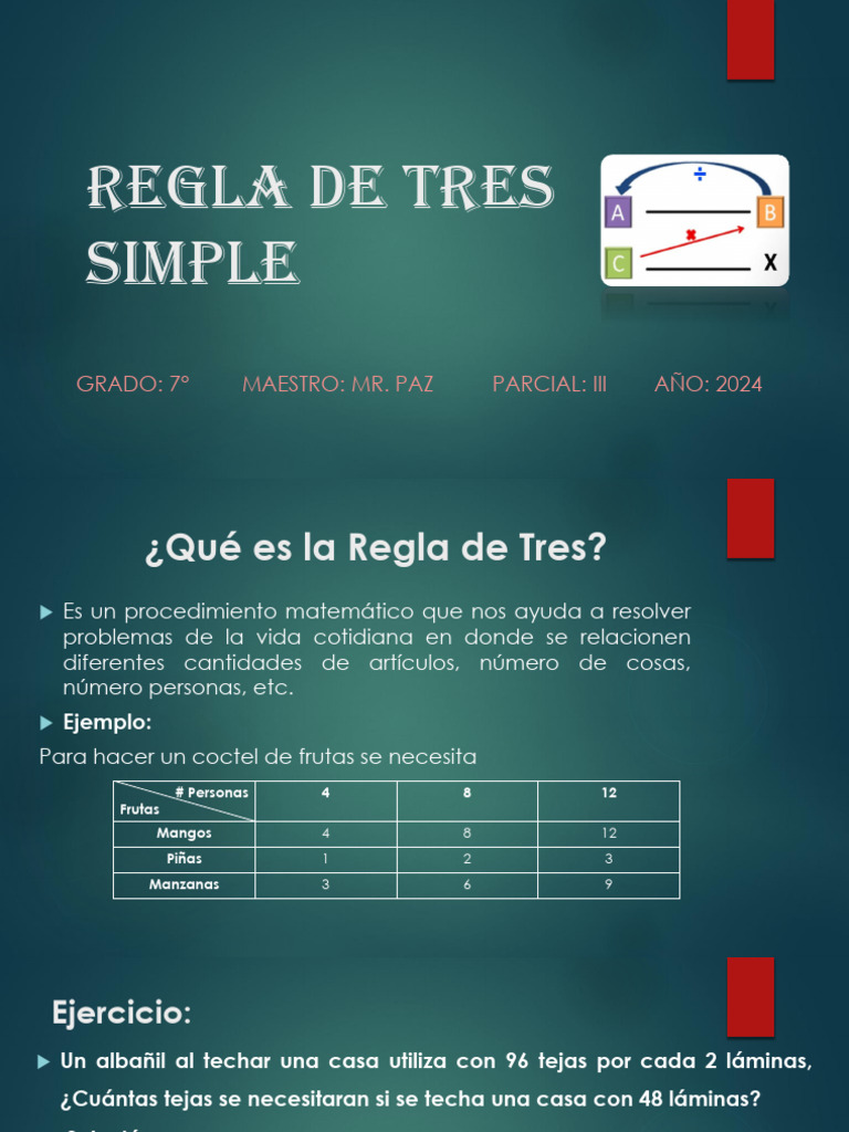 Regla de Tres Simple | PDF