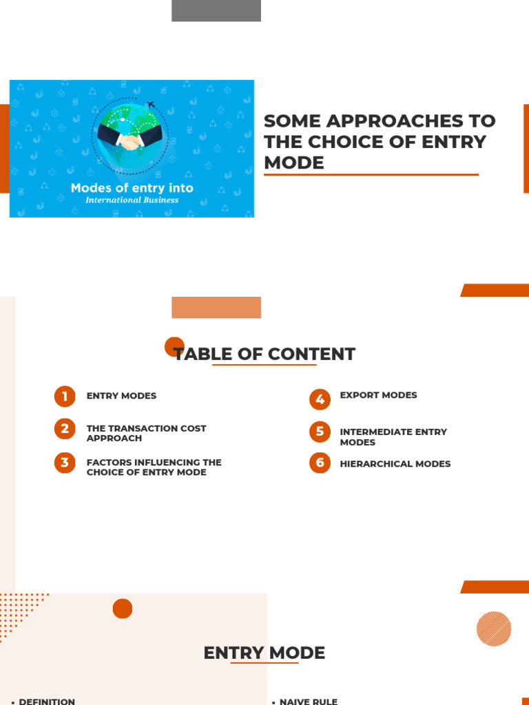 Choice of Entry Mode | PDF