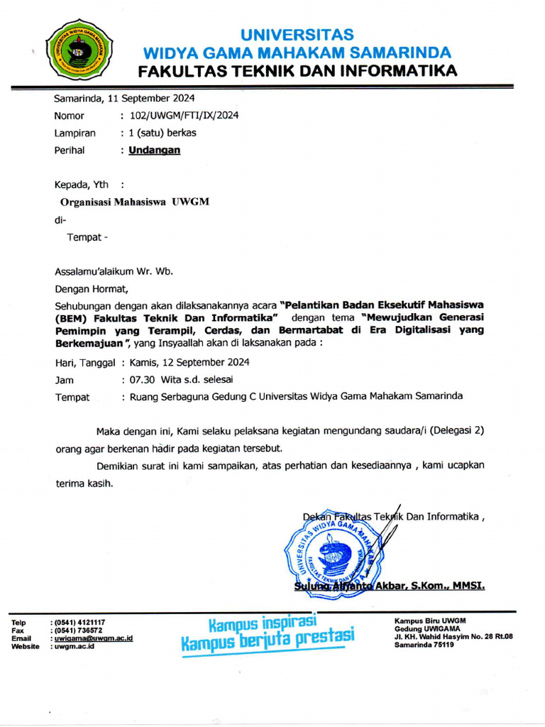 Undangan Ormawa 2024 2 | PDF