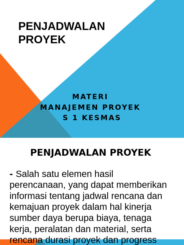 09a1 PENJADWALAN - PROYEK | PDF