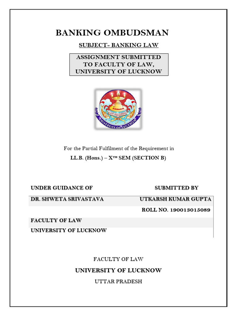 Banking Ombudsman | PDF