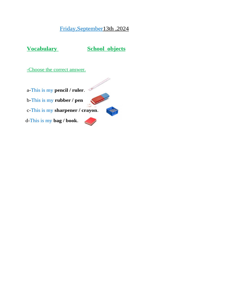 school objects (2) | PDF