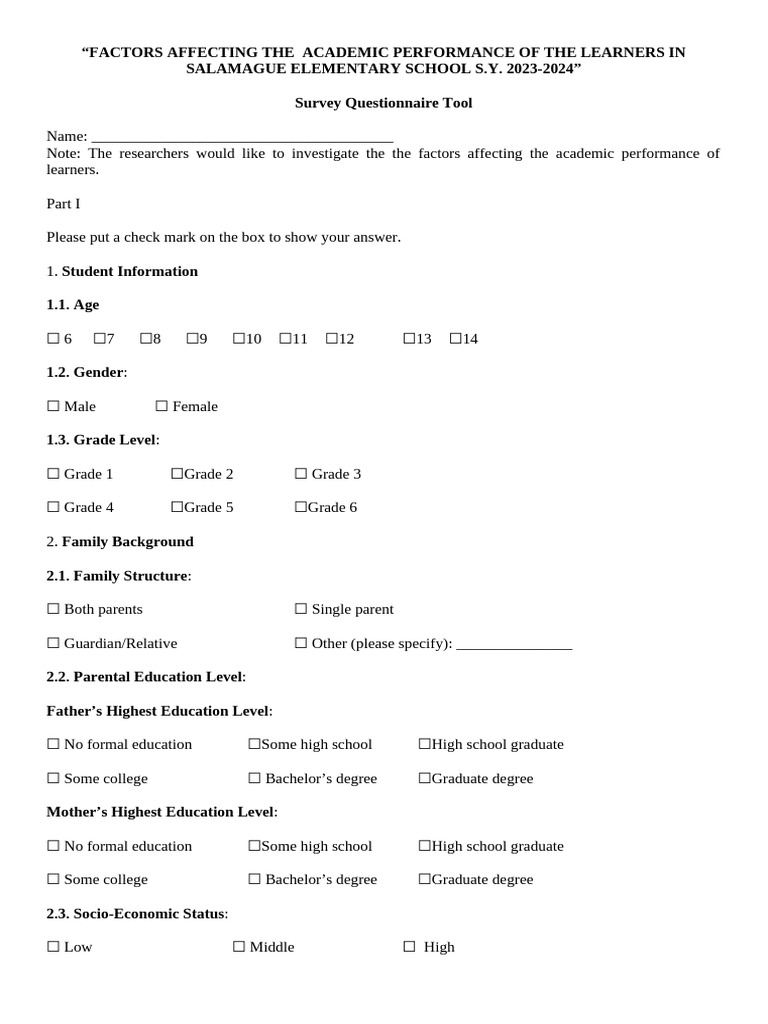 Questionaire For Checking | PDF | Teachers | Homework