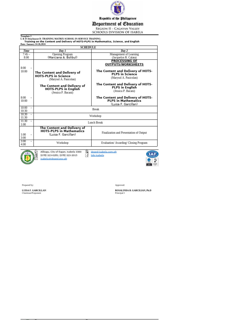 LND Template 2 Training Matrix | PDF