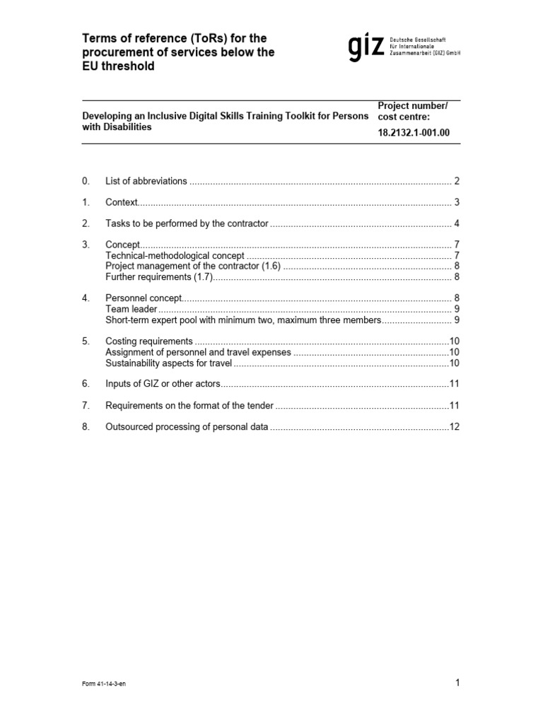 Inclusive Digital Skills Toolkit ToR | PDF | Employment | Business