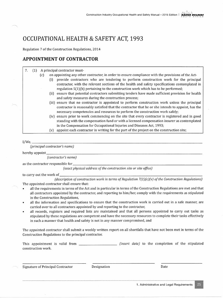 Appointment of Contractor | PDF