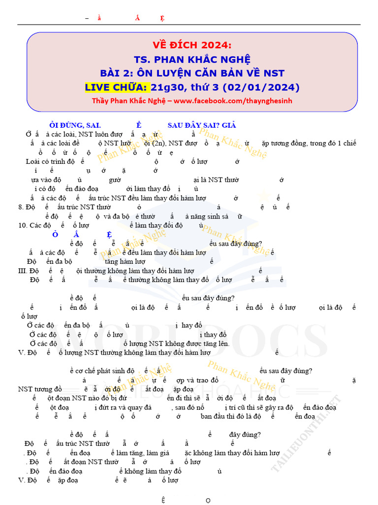 02. Di truyền NST | PDF