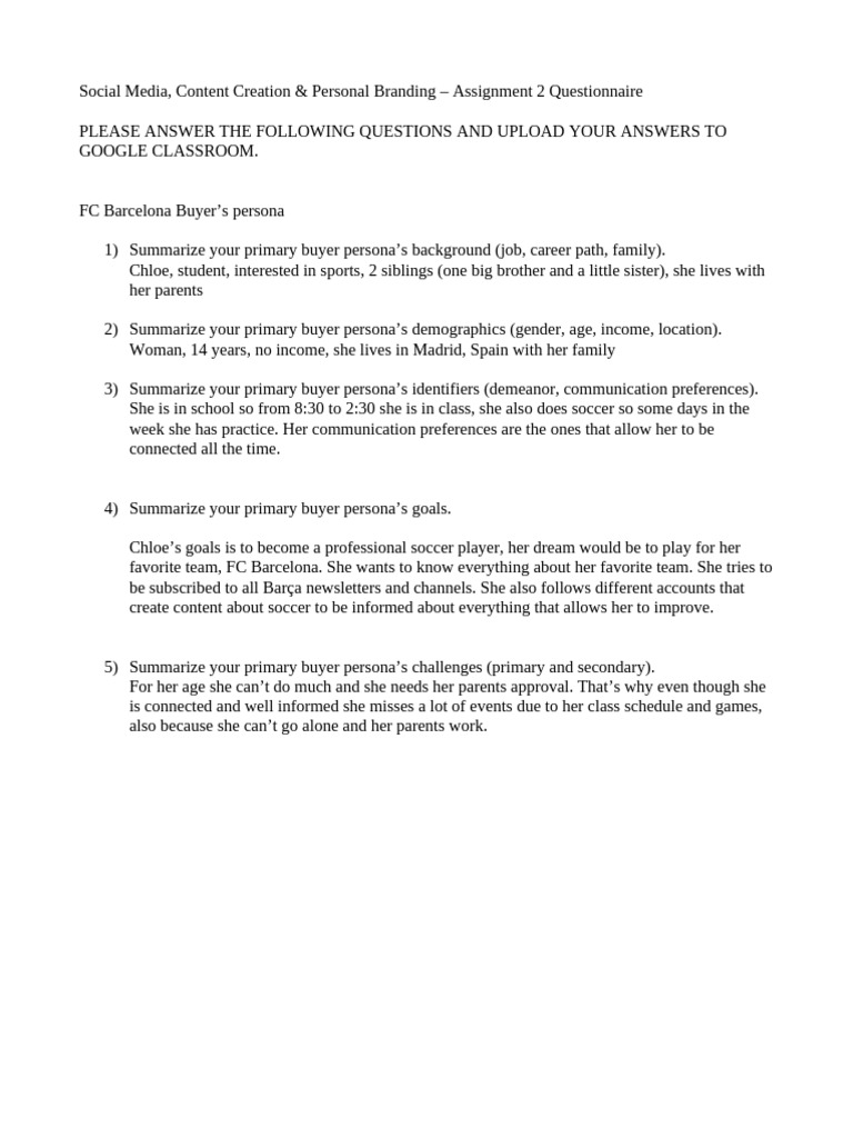 Social Media Strategy Questionnaire | PDF