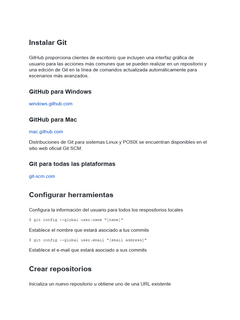 Guia y comandos de Git | PDF