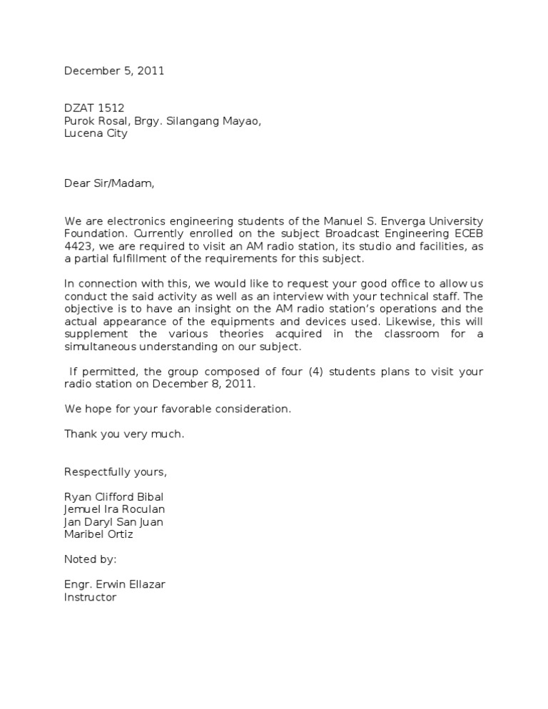 Request Letter | PDF