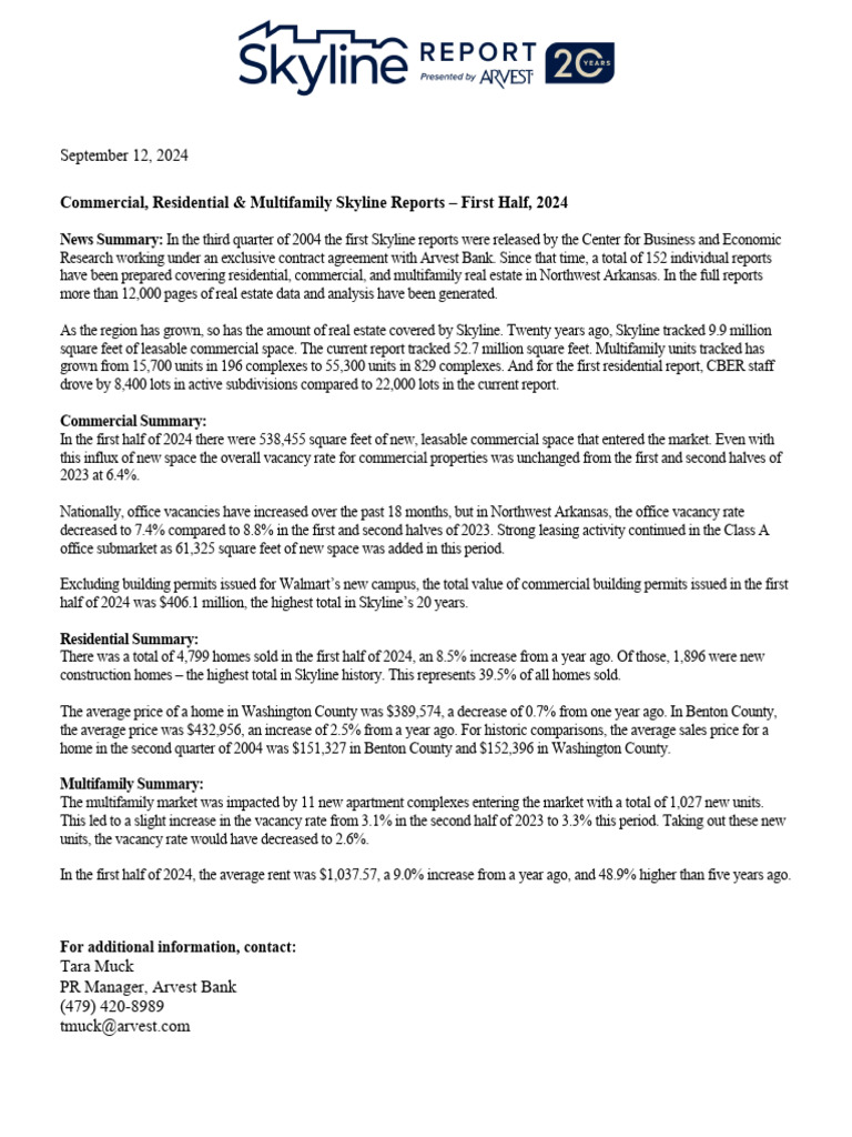 2024 H1 Arvest Skyline Report | PDF | Economies