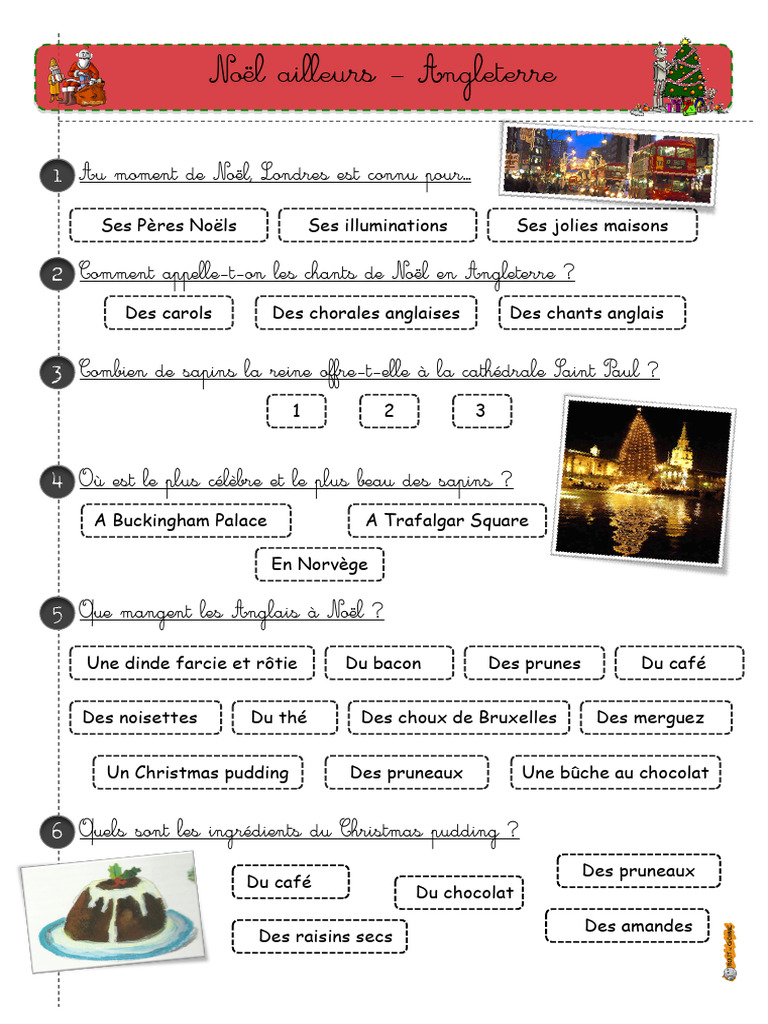 Questionnaire Noel en Angleterre2 | PDF