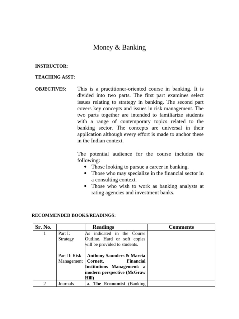 Money and Banking | PDF