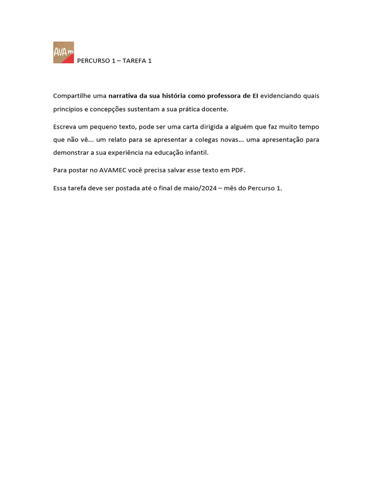 Tarefa - Percurso 1 | PDF