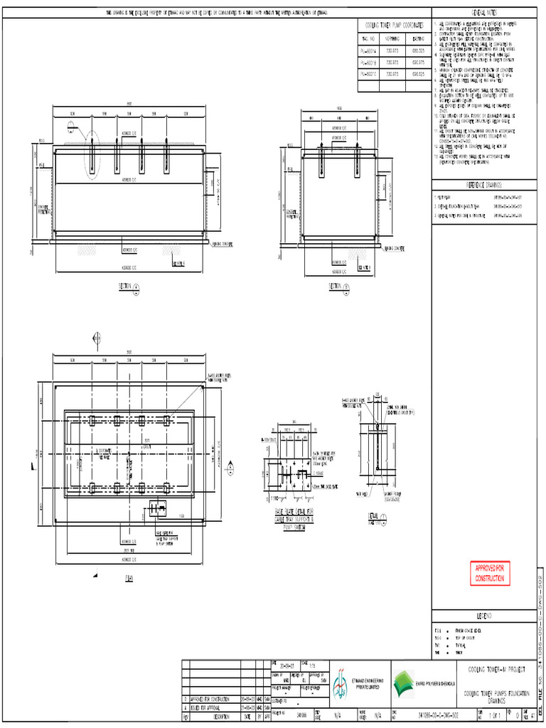 341086-00-C-DWG-502 - 0 Cooling Water Pump Foundation Drawing | PDF