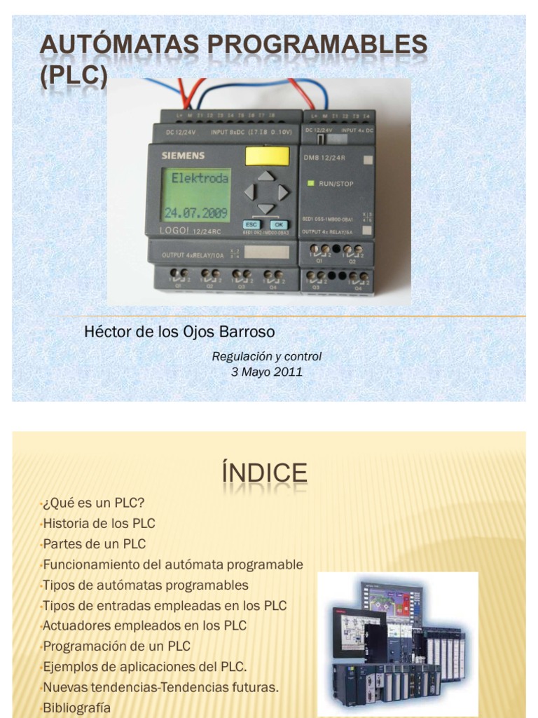 Autómatas Programables (PLC) | PDF | Controlador lógico programable | Sensor