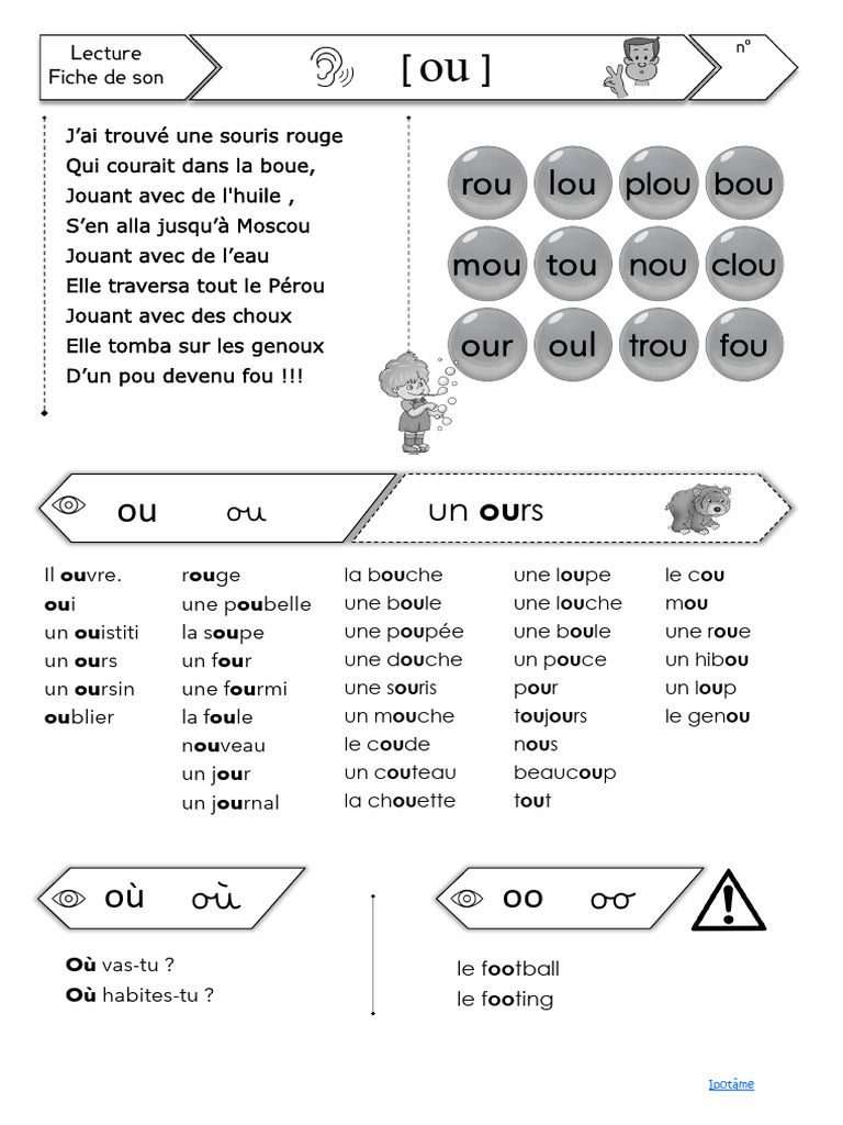 FICHE LECTURE SON OU | PDF