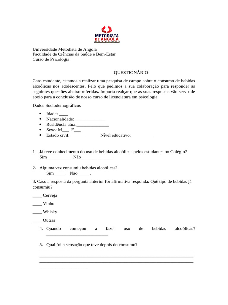 Questinário Corrigido | PDF