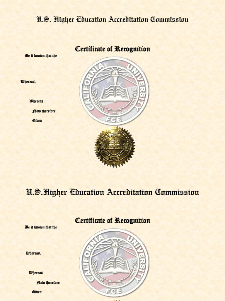 Accreditation Recognition Certificates | PDF | Higher Education ...