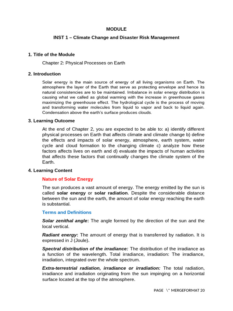 Chapter 2 Physical Processes On Earth | PDF | Earth Sciences | Cloud