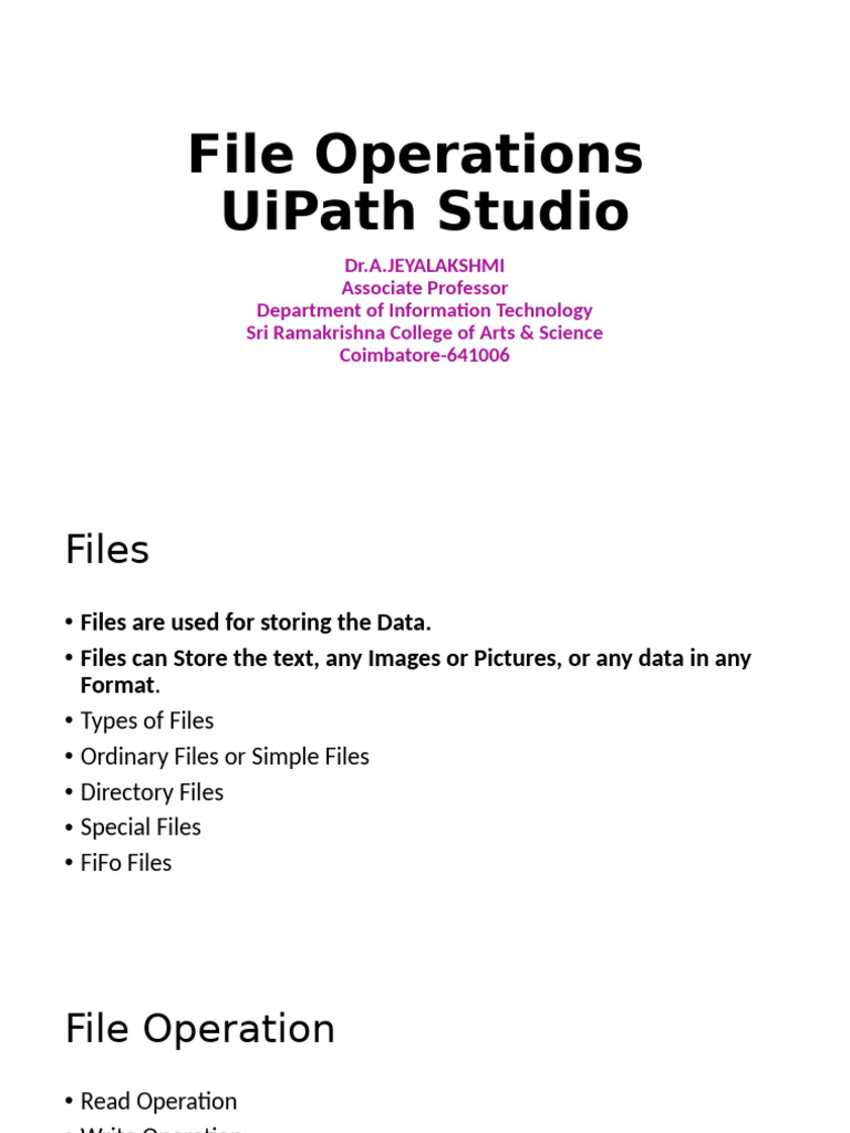 File Operations in UiPath | PDF