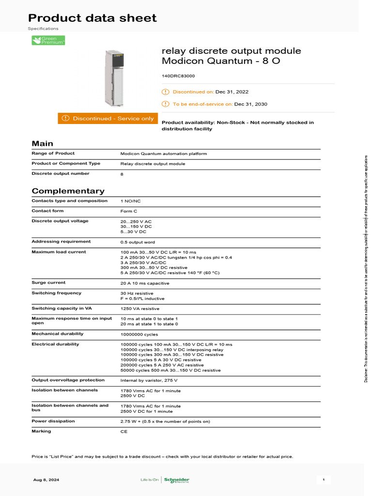 Schneider Electric - Modicon-Quantum-PAC - 140DRC83000 | PDF