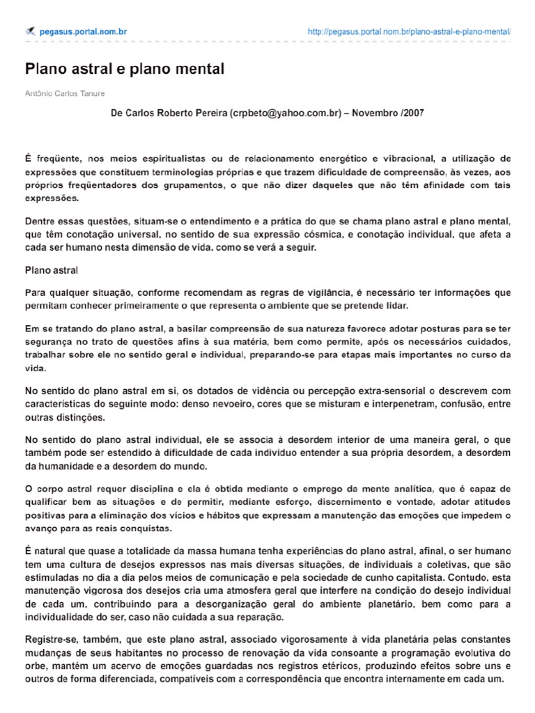 Plano Astral 4 Paginas | PDF