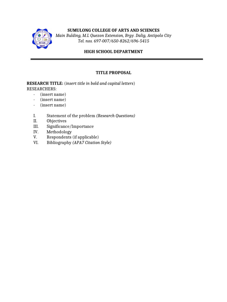 Title Approval Template | PDF