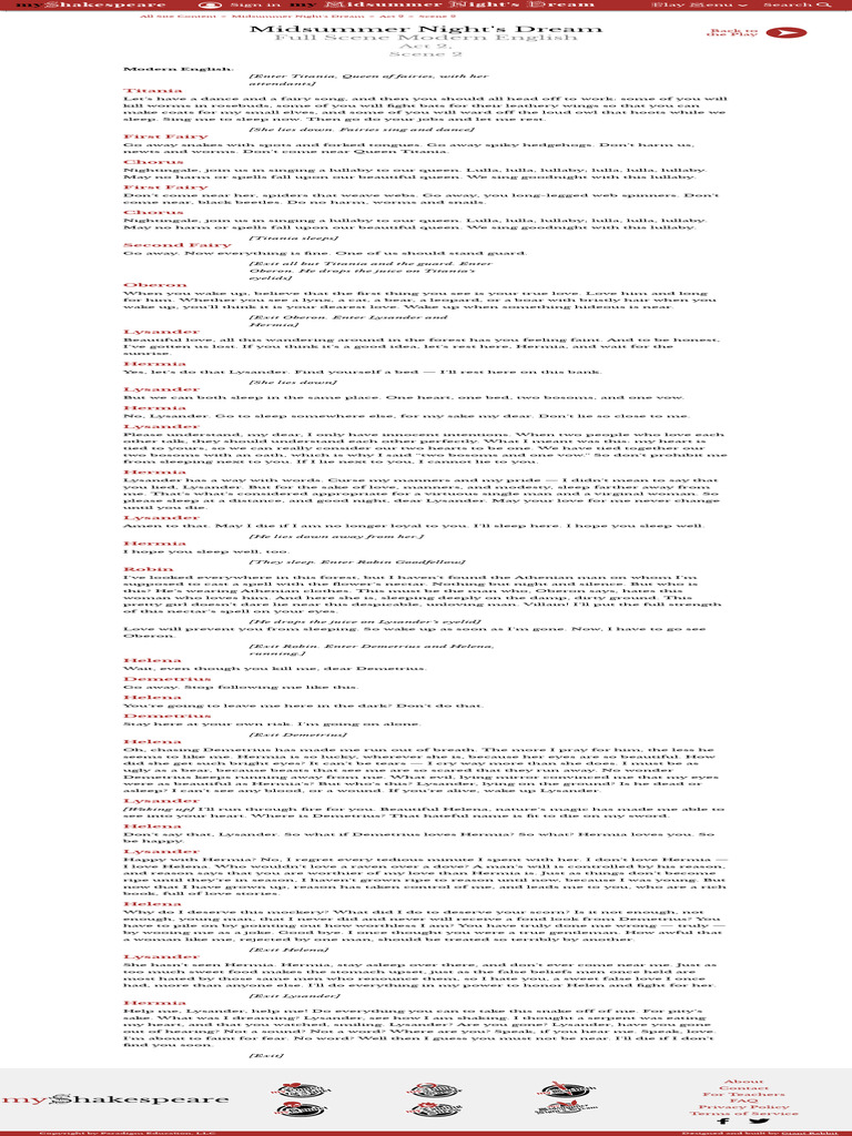 Act 2, Scene 2 Full Scene Modern English MyShakespeare | PDF