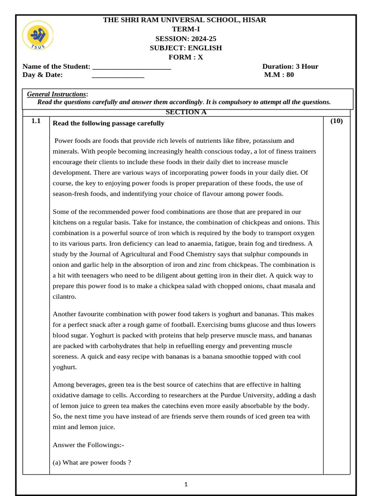 10TH Exam Set B | PDF