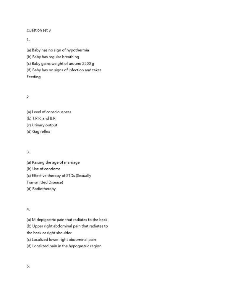 Question Set 3 | PDF | Pulse | Breathing